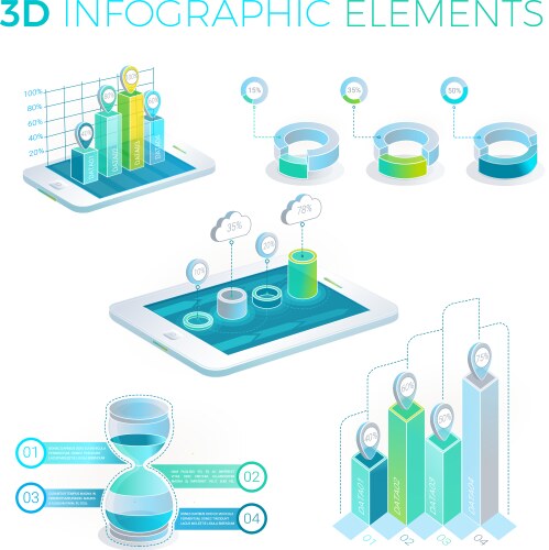 3d infographic elements Royalty Free Vector Image