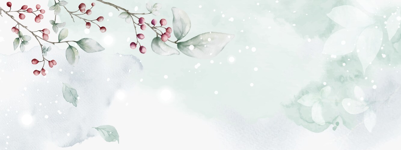 Abstract art watercolor of berries branches Vector Image