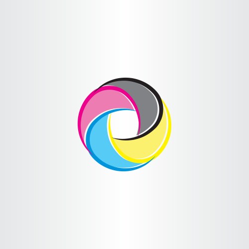 Print heart cmyk logo icon symbol element Vector Image