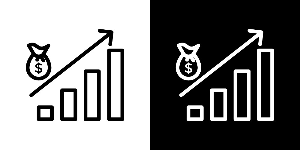 Fiscal policy icon set on white background Vector Image