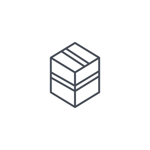 Package icon box line isolated on white Royalty Free Vector