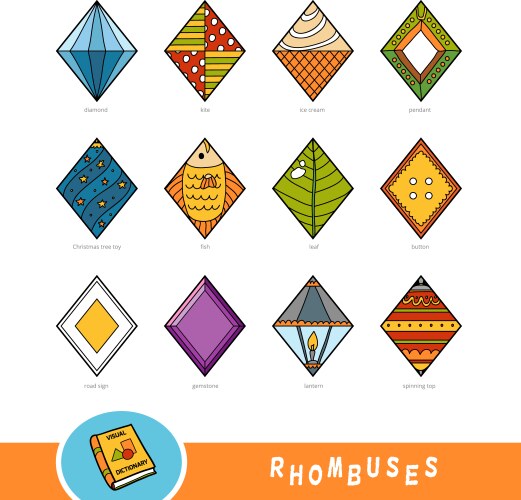 Colorful set rectangle shape objects visual Vector Image