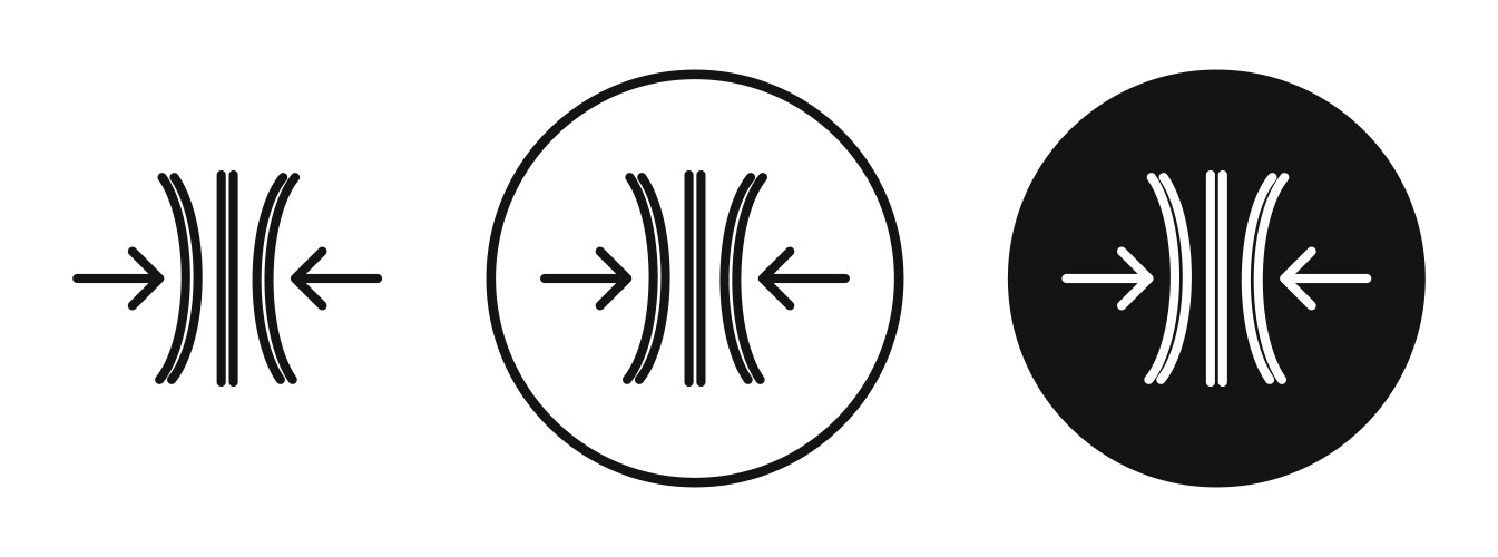 Compress icon set pressure suspension bounce Vector Image
