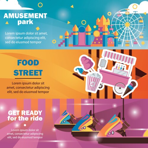 Carnival fun park poster Royalty Free Vector Image