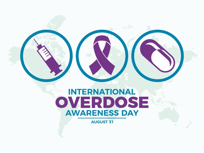 International overdose awareness day poster Vector Image