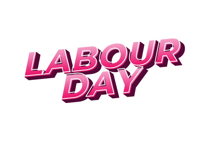 Labour day text effect in eye catching colors Vector Image