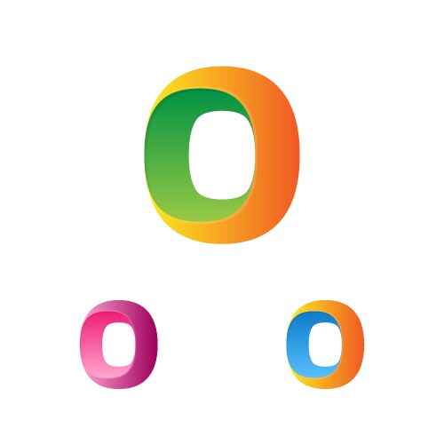 Letter o logo colorful circle set color gradient Vector Image