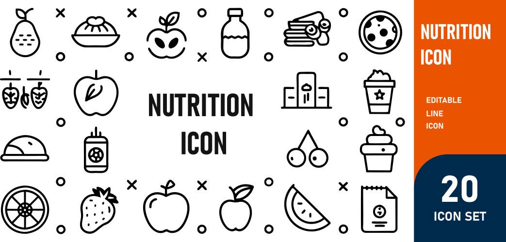 Camping line editable icons set Royalty Free Vector Image