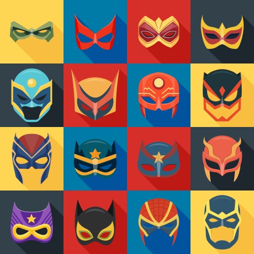 Super hero masks set Royalty Free Vector Image