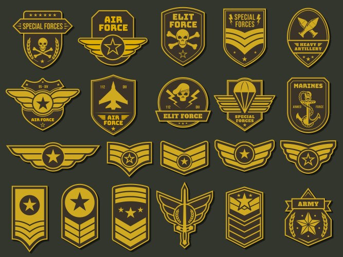 Army badges air special forces emblems Royalty Free Vector