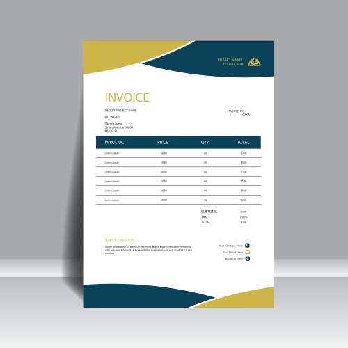 Corporate bill form business invoice Royalty Free Vector