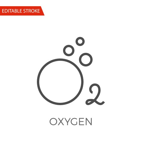 Oxygen molecule icon showing two atoms with Vector Image