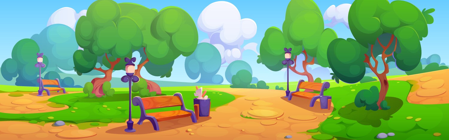 Outdoor park background template Royalty Free Vector Image