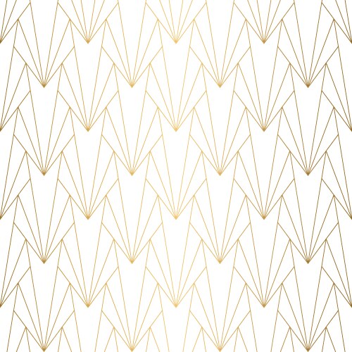 Art deco pattern seamless white and gold Vector Image