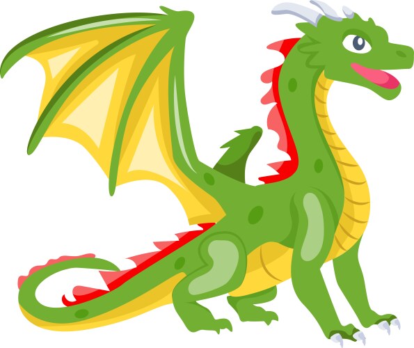 Basic rgba flat style of furious dragon Royalty Free Vector