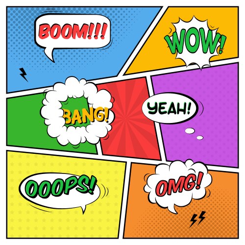 Comic book strip templates for drawing Royalty Free Vector
