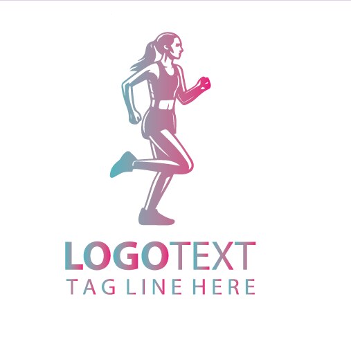 Running women logo Royalty Free Vector Image - VectorStock