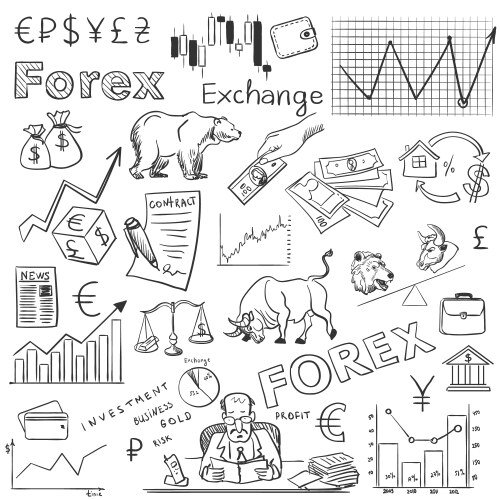 Set of cute doodle hand drawing Royalty Free Vector Image