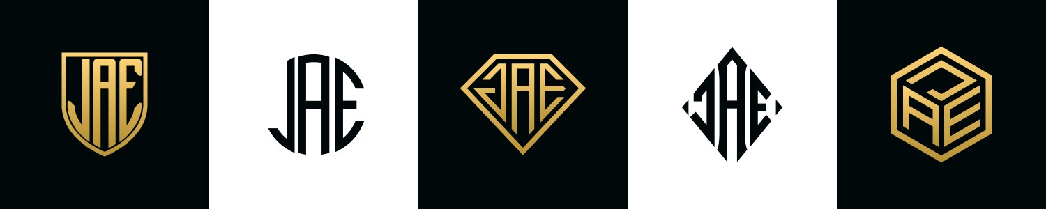 Initial letters jhy logo designs bundle Royalty Free Vector