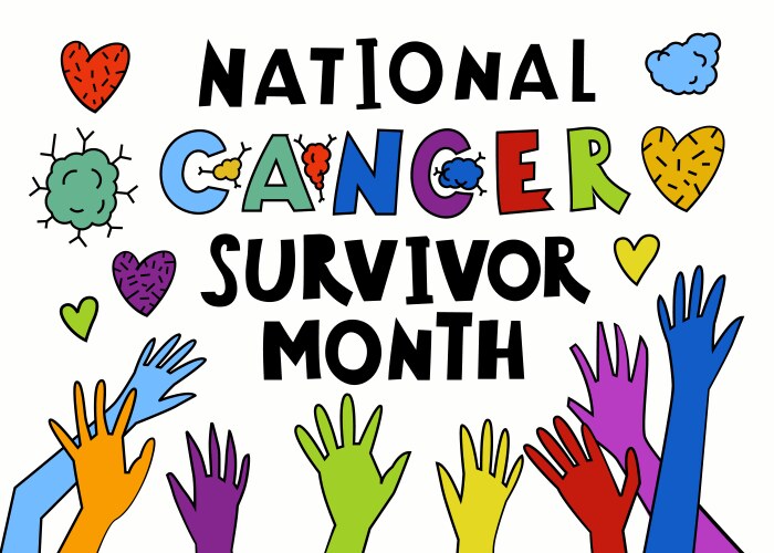 National cancer survivor month hope support Vector Image