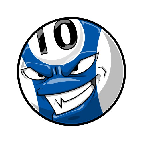 Cartoon tennis ball angry face Royalty Free Vector Image