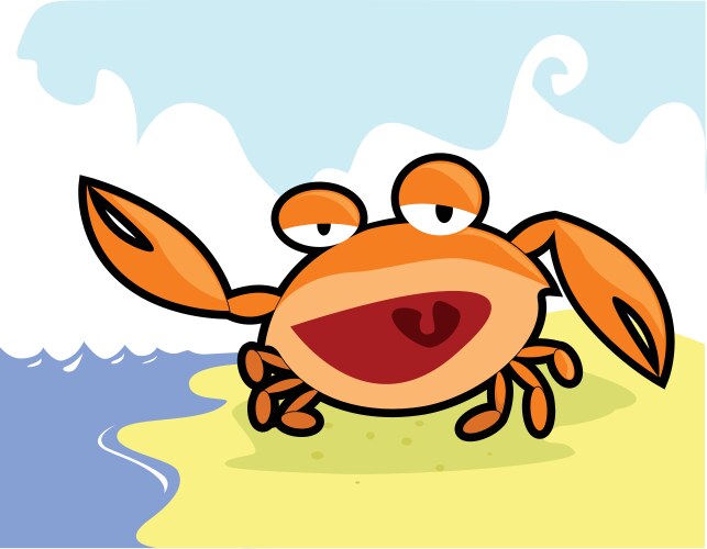 Funny cartoon crab Royalty Free Vector Image - VectorStock