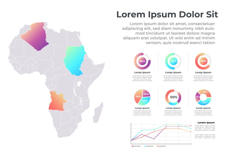 Africa map infographic flat design Royalty Free Vector Image