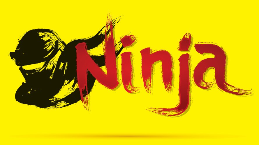 Ninja text font design Royalty Free Vector Image