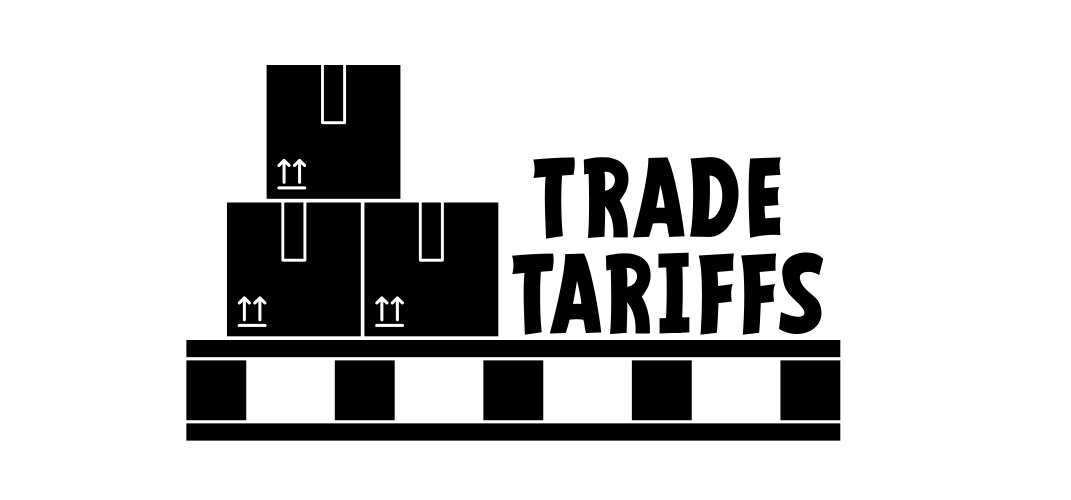 Trade tariffs with cargo ship containers Vector Image