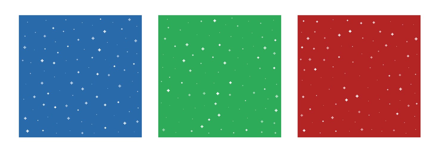 White or plus symbols of different sizes Vector Image