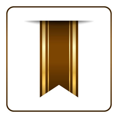 Blue bookmark banner gold Royalty Free Vector Image