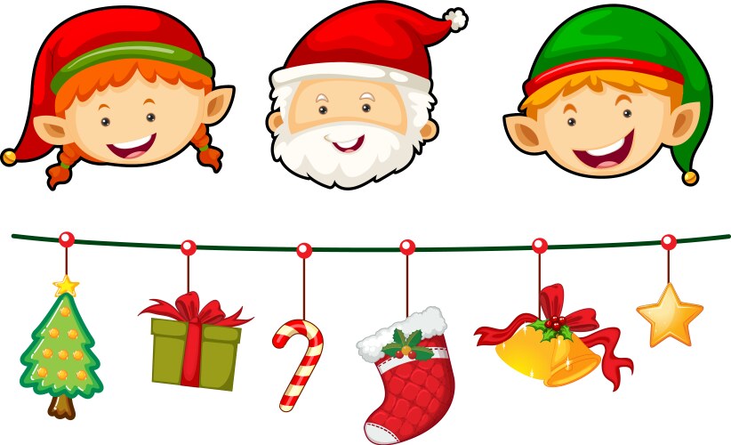 Christmas characters without face Royalty Free Vector Image