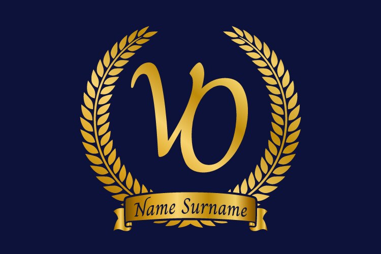 Initial letter v and u vu monogram logo design Vector Image