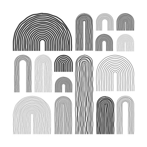 Mid century line arch elements modern geometric Vector Image