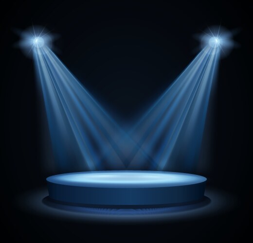 Spotlight and glowing stage Royalty Free Vector Image