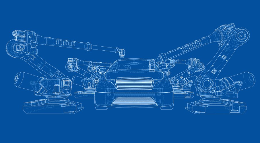 Assembly motor vehicle Royalty Free Vector Image