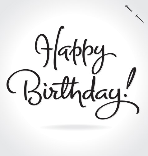Happy birthday greeting card calligraphy hand Vector Image