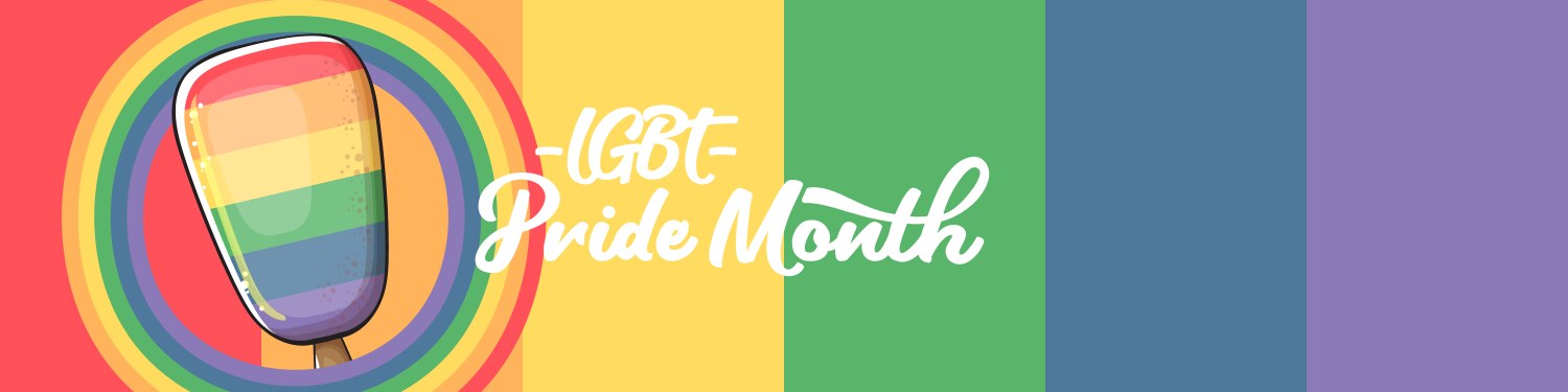 Happy pride month wide horizontal banner Vector Image