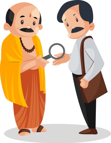 Indian pandit cartoon Royalty Free Vector Image