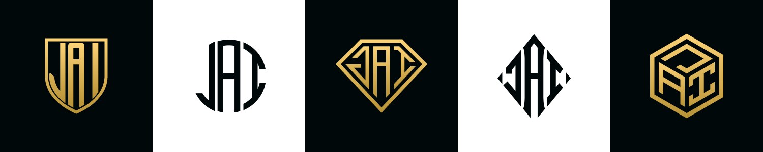 Initial letters jia logo designs bundle Royalty Free Vector