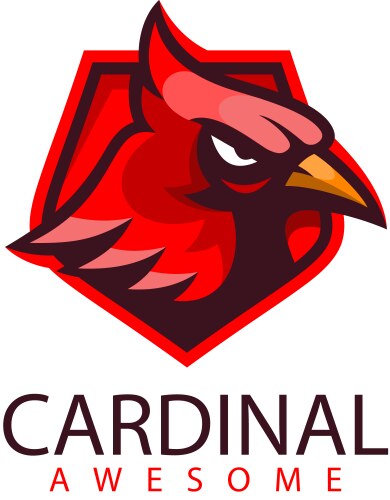 Red cardinal bird logo Royalty Free Vector Image
