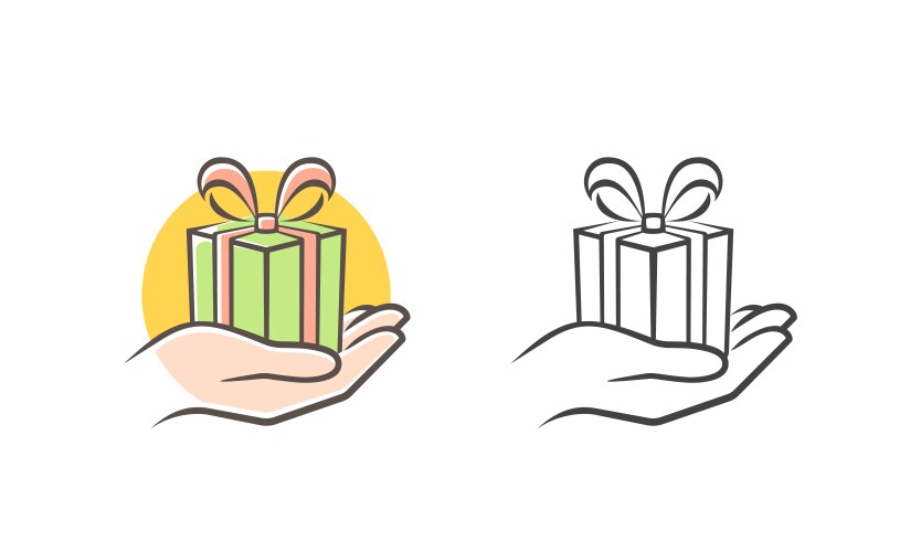 Gift box continuous one line drawing Royalty Free Vector