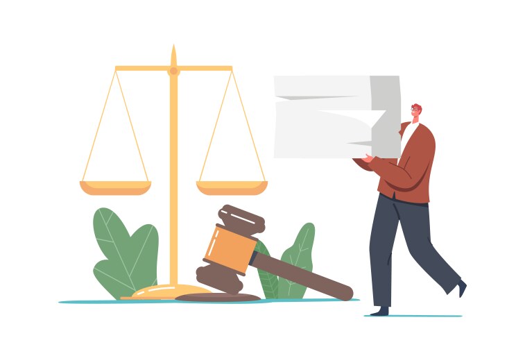 Attorney or lawyer man in court flat cartoon Vector Image