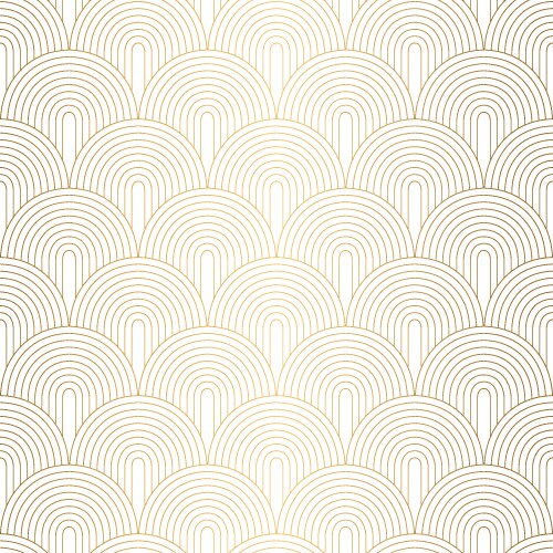 Art deco pattern seamless white and gold Vector Image