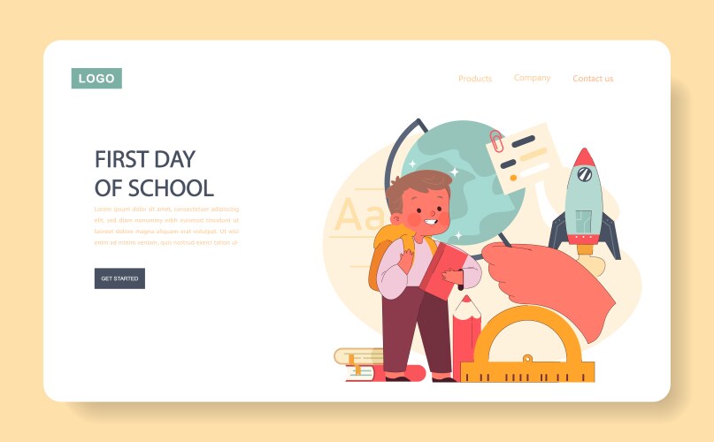 First day of school concept Royalty Free Vector Image
