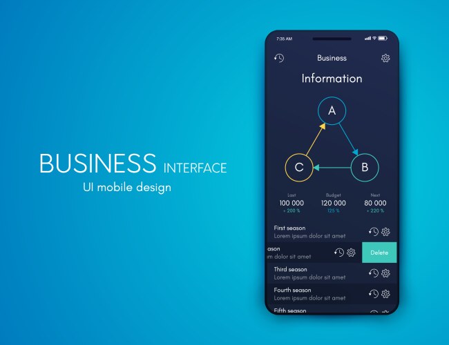 Graphics mobile infographics with three options Vector Image