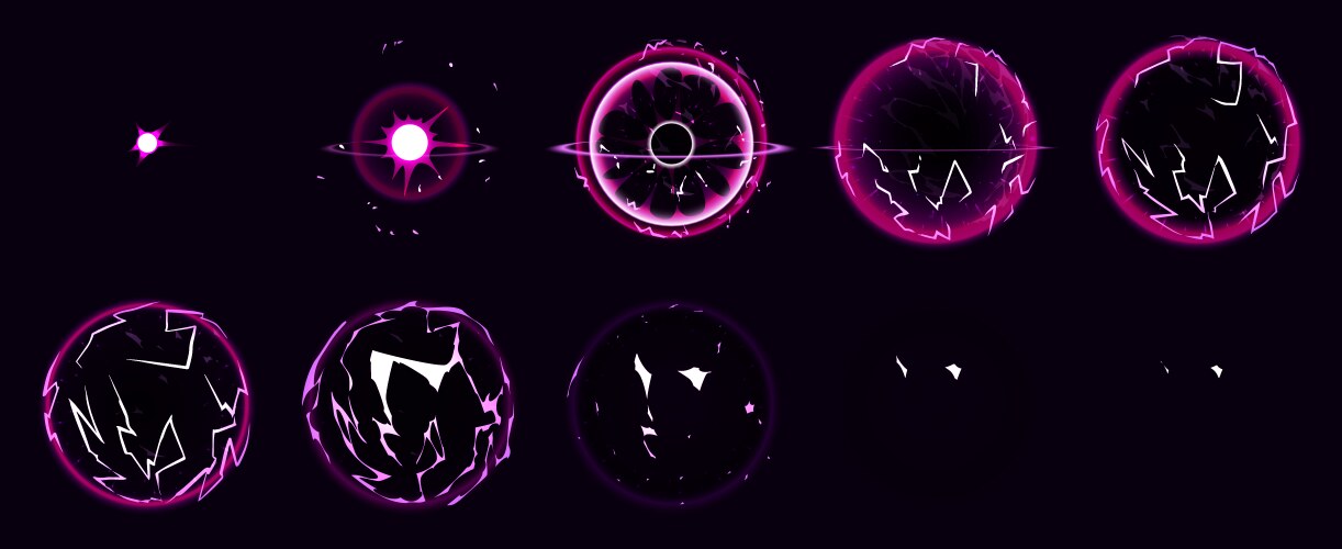 Magic electric lightning ball animation sprite Vector Image