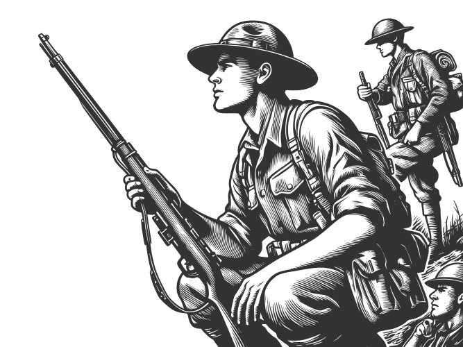 Army Soldier Crouching Vector Images (53)