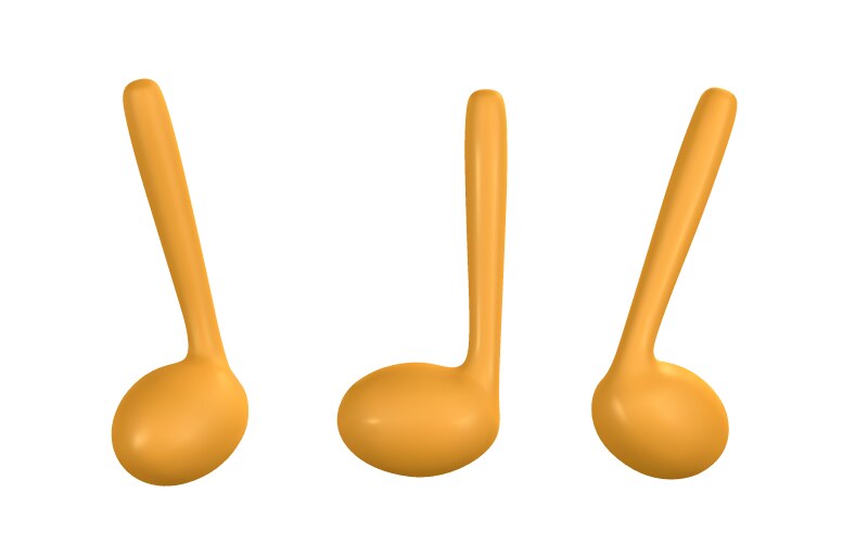 3d music note for concept design in plastic Vector Image