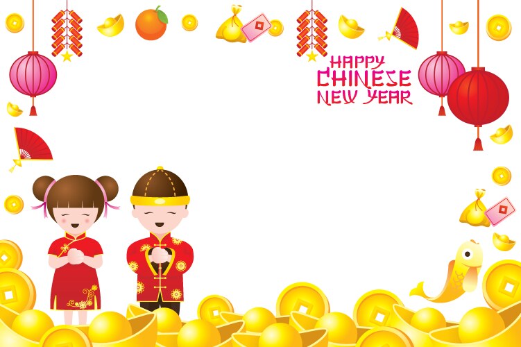 Chinese new year frame Royalty Free Vector Image